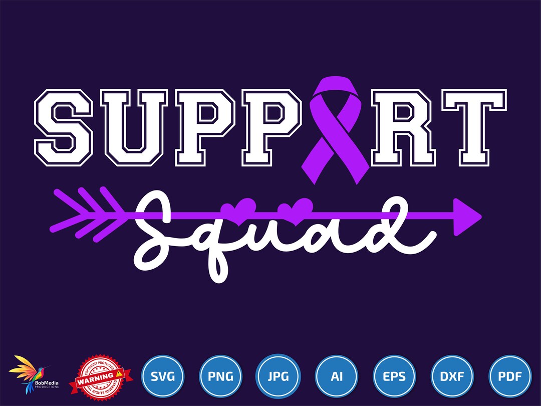 Support Squad Svg, Support Lupus Purple Ribbon Svg, Lupus Awareness Svg ...