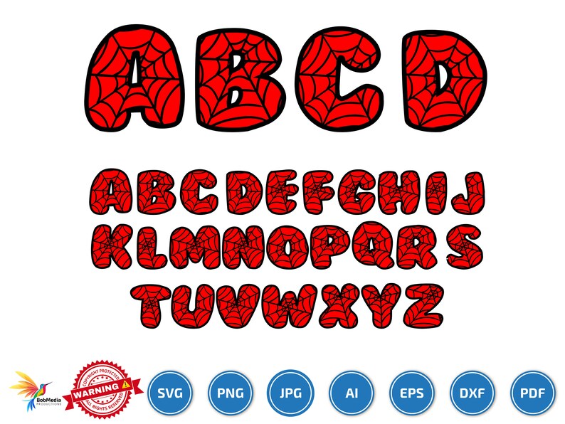 Spider Alphabet svg Spider Font Svg spider svg spider Web - Etsy France
