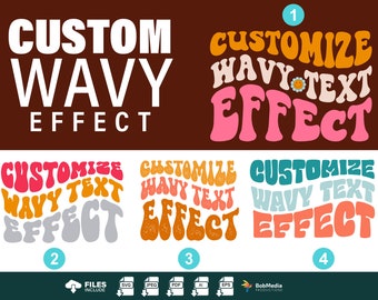Custom Wavy Stacked Svg Png, Custom Wavy Text Svg, Personalized Text, Custom Wavy Font, Custom ...