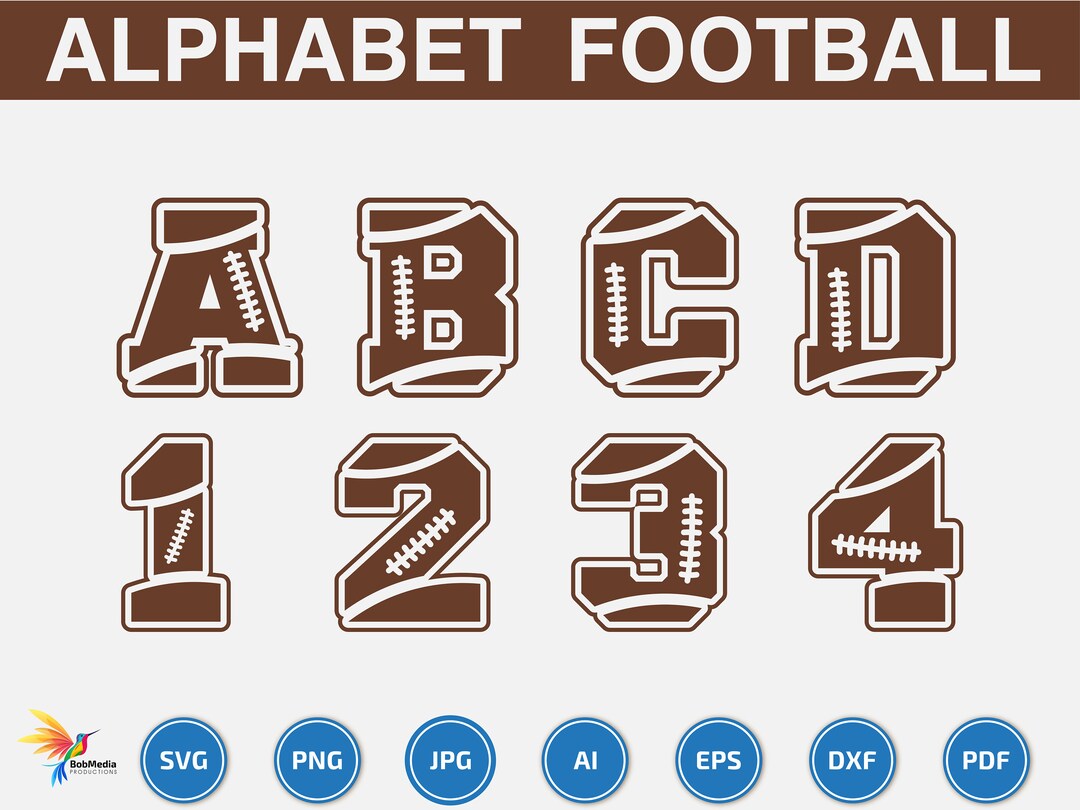 Alphabet Football Number, Kids Name, Sign Number, Sport Alphabet ...