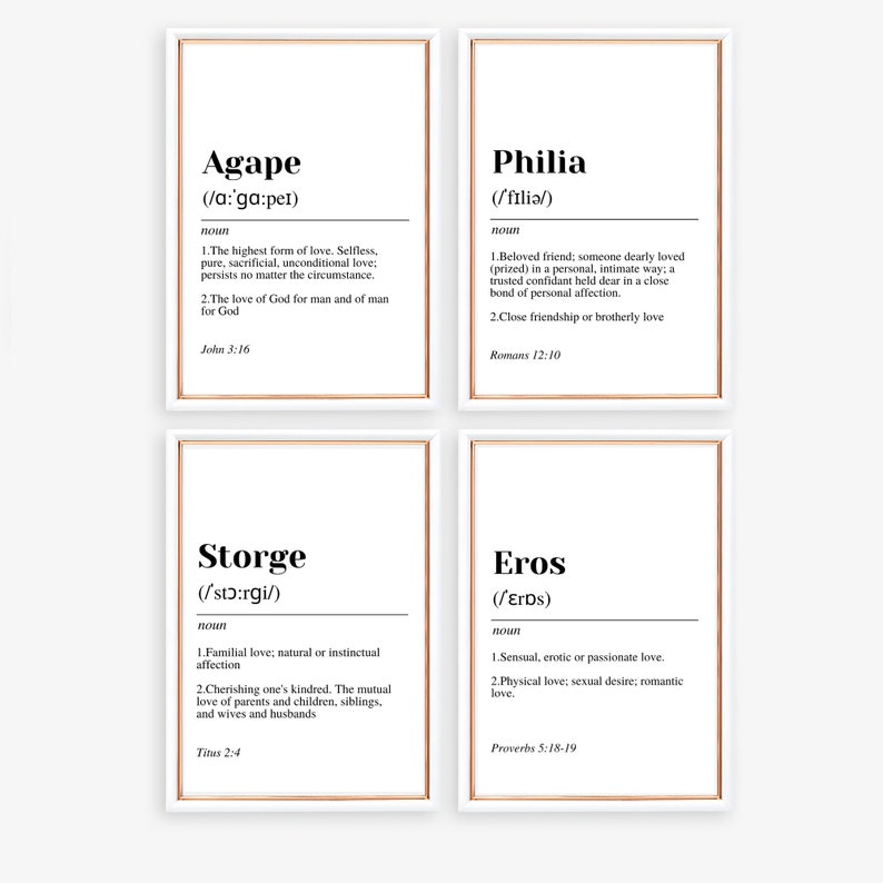 Love; Types of Love; Agape, Eros, Philia, Storge; Definition; Bible ...