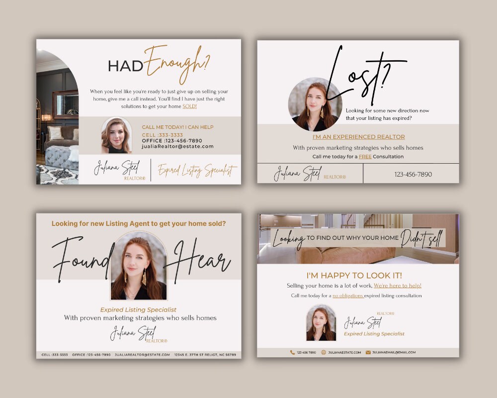 Expired Listing Postcard & Flyers Bundle, Expired Listing, Real Estate ...