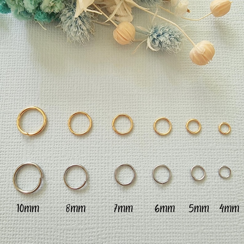 Gold Stainless Steel Closed Jump Ring Size 4mm 5mm 6mm 7mm 8mm 10mm ...