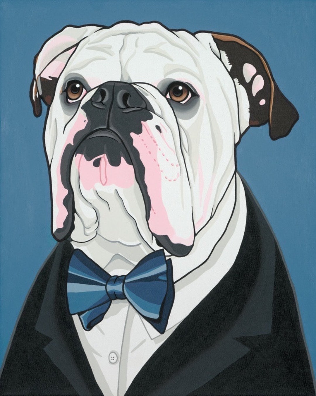 Yale Bulldog Handsome Dan Bow Tie (blue) - Etsy
