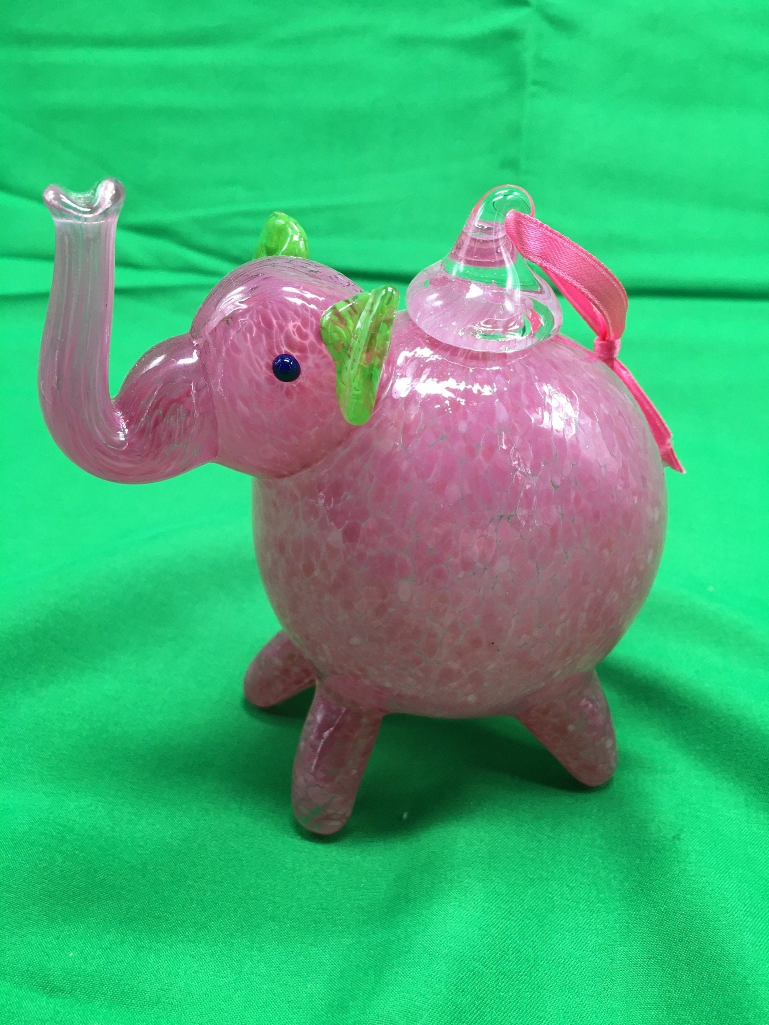 Blown Glass Pink Elephant Made in Canada and Signed by Artist - Etsy