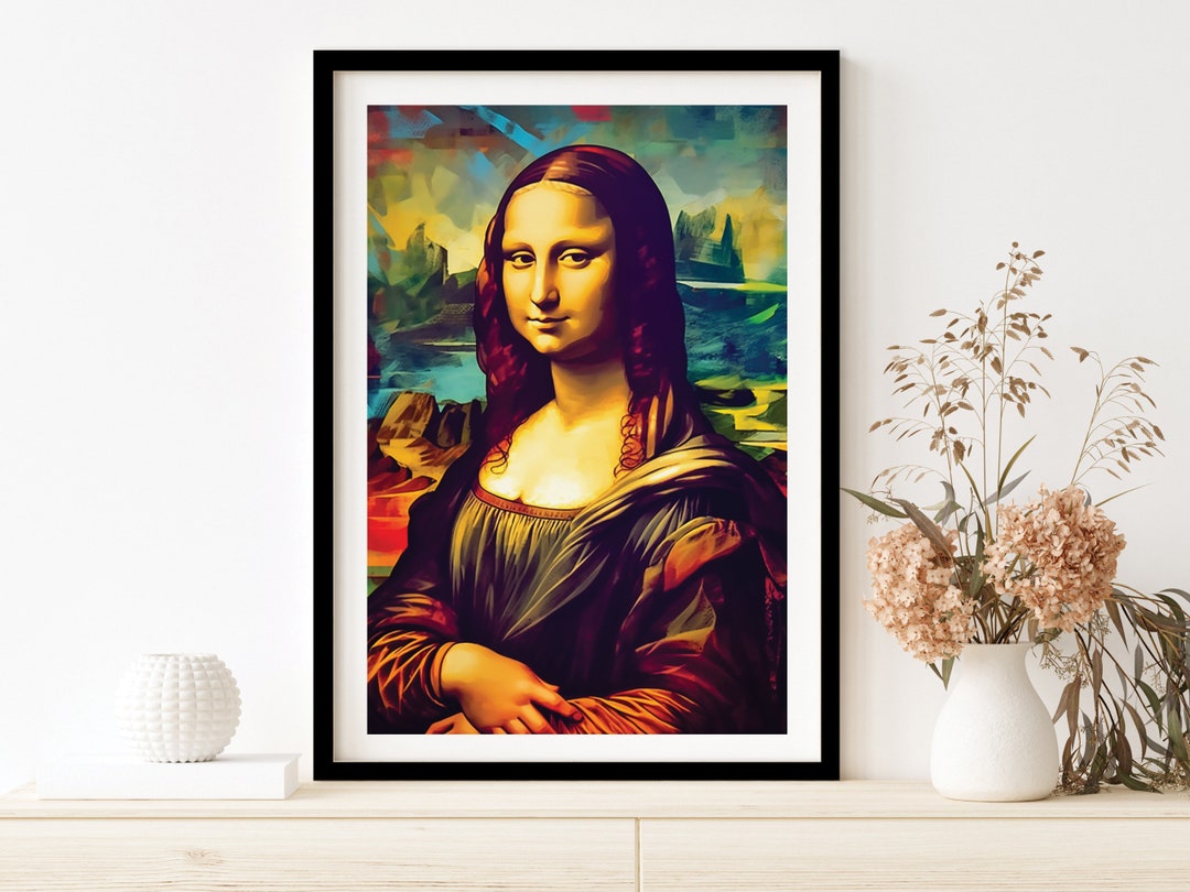 Mona Lisa Modern Art Print: Colorful Leonardo Da Vinci Digital Download ...