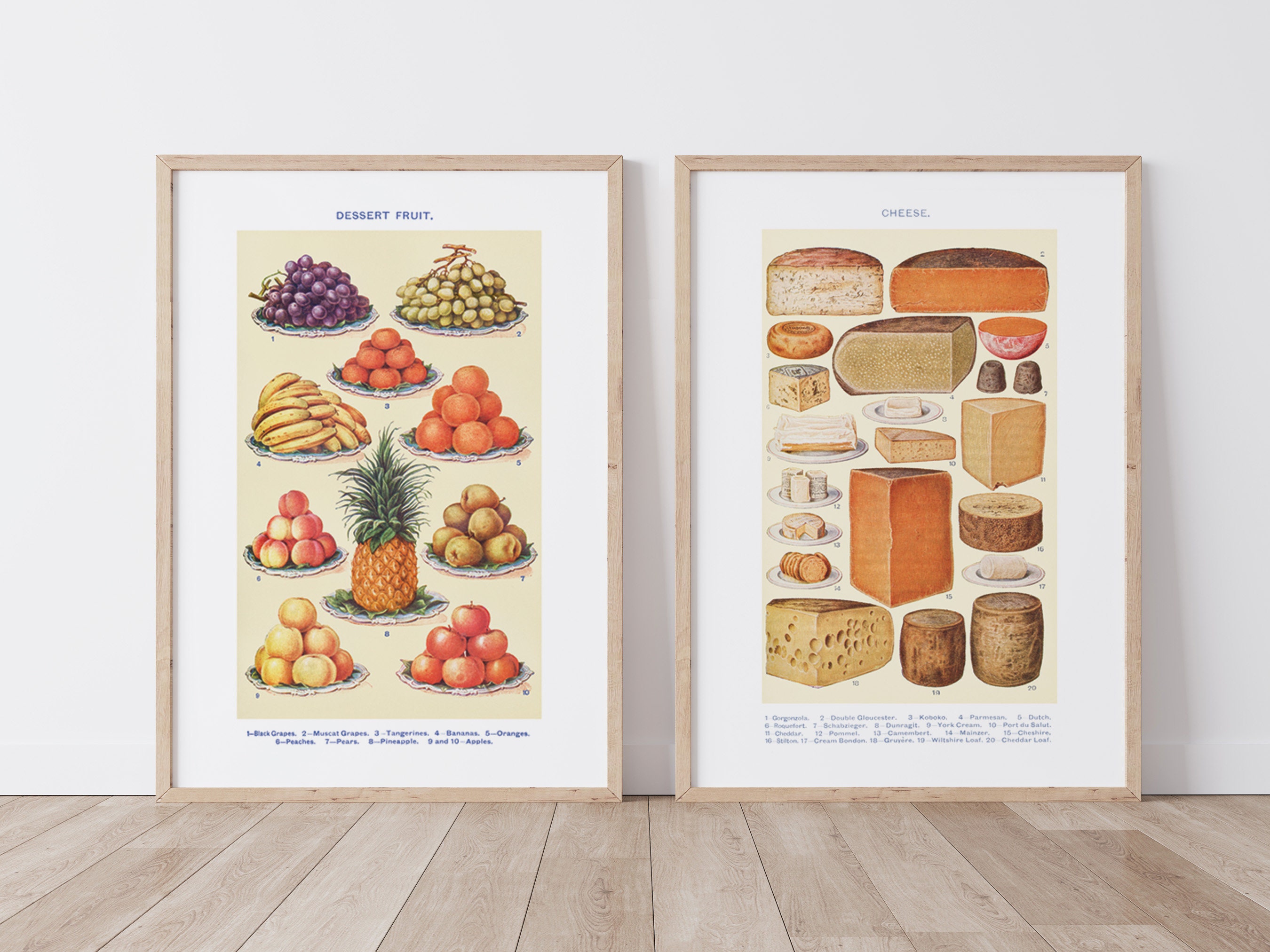 Vintage Food Posters Set of 8 Printable Wall Art | Digital Download ...