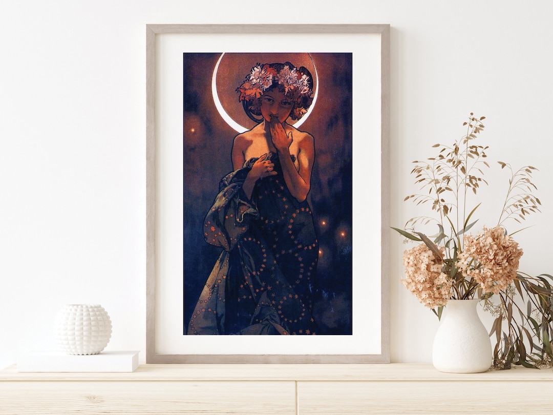 Alphonse Mucha Evening Star Poster: Art Nouveau Print Digital Download ...