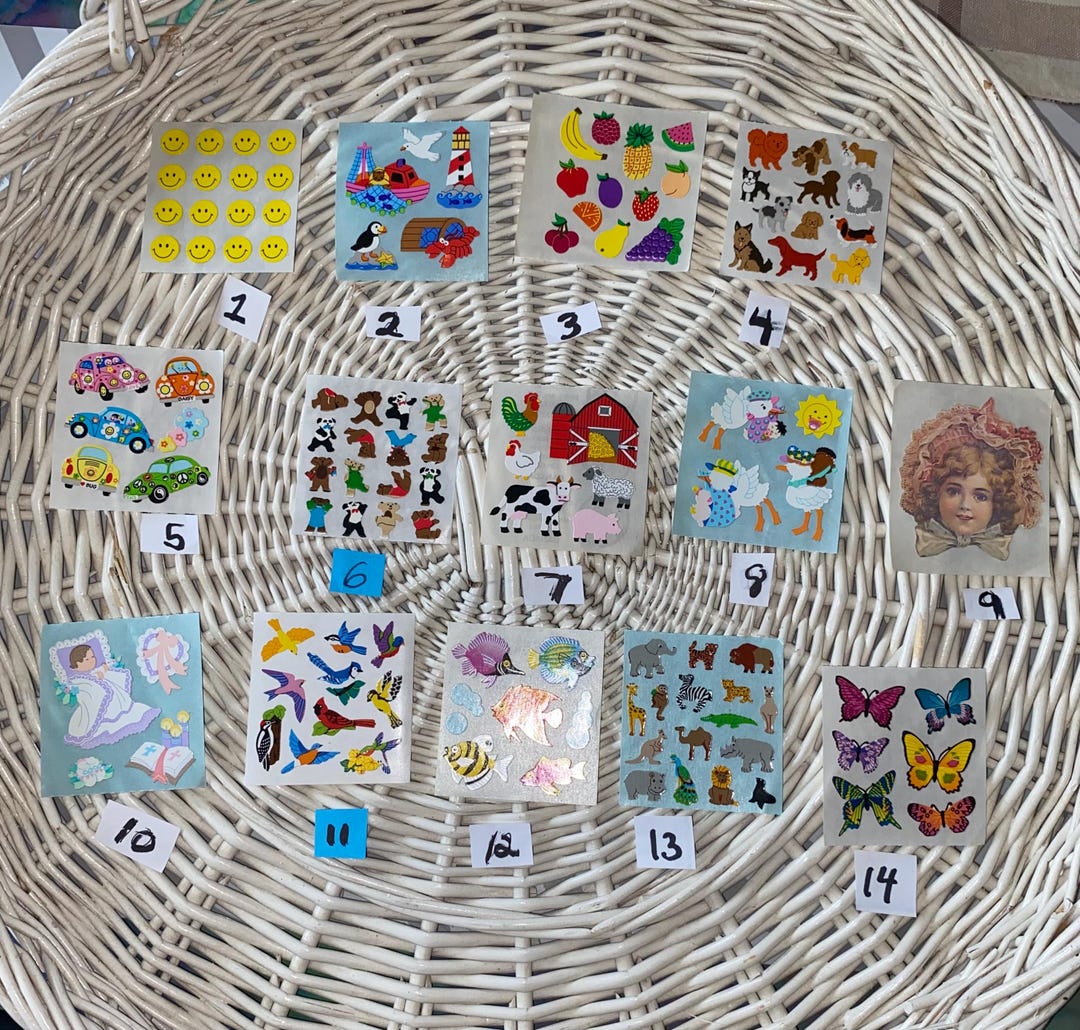 Sandylion Vintage Stickers 80s and 90s Cars Happy Face Birds Animals ...