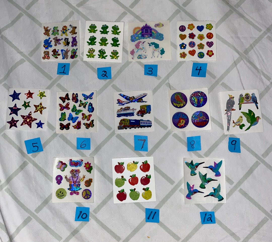 Sandylion Prismatic Glitter Stickers Vintage 80s 90s Animals Vehicles ...