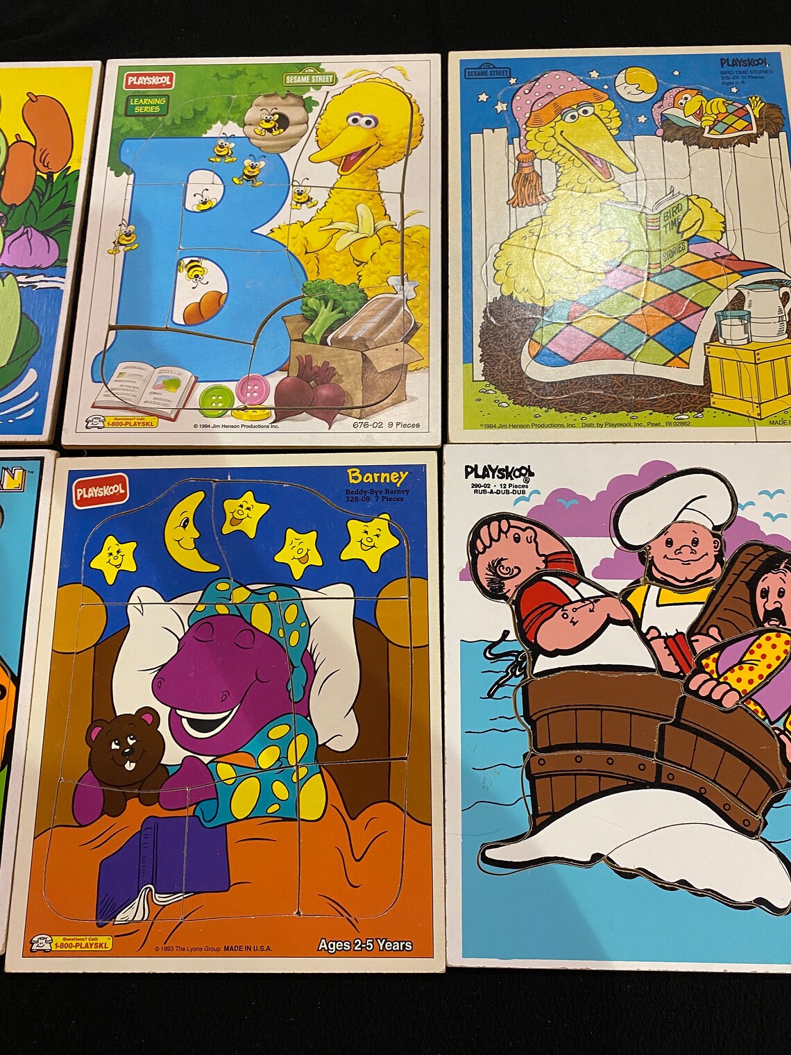 Vintage Playskool Wooden Puzzle From the 80s and 90s Barney Kermit the ...