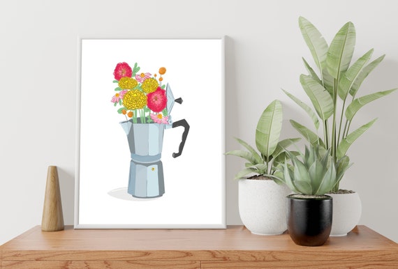 La Greca Art Moka Pot Coffee Cans Coffee Culture Art | Etsy