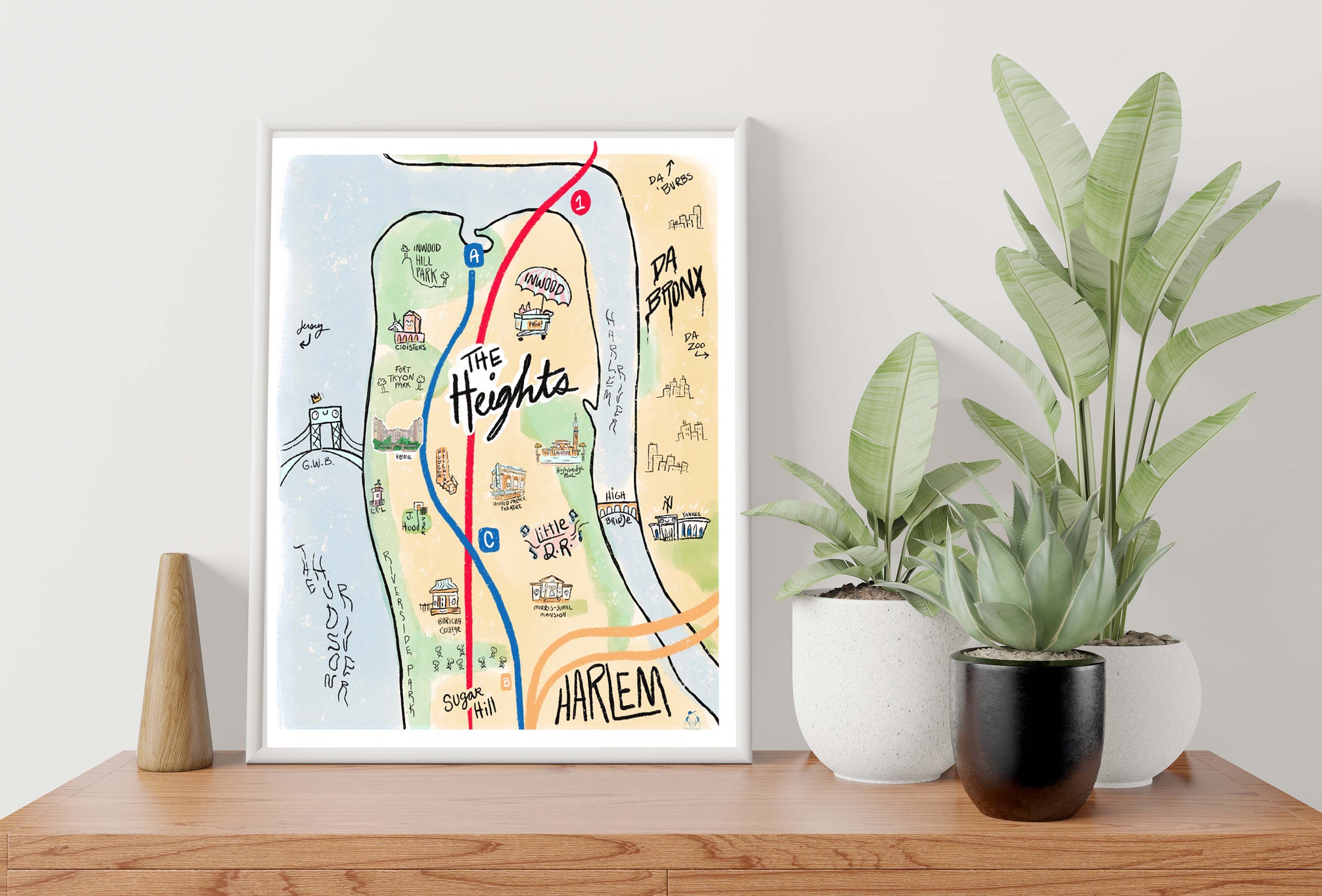 In the Heights Map, Washington Heights Art, Latino Culture Art, New ...