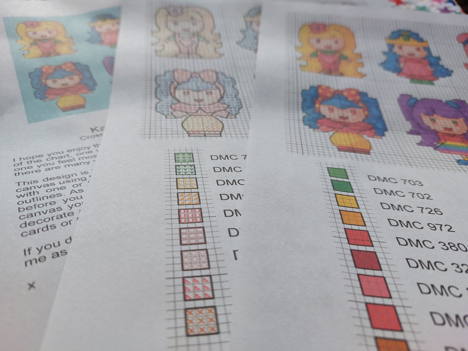 Cross Stitch Pattern, Chibi Girls, Pixel Chicks Cute Cross Stitch ...