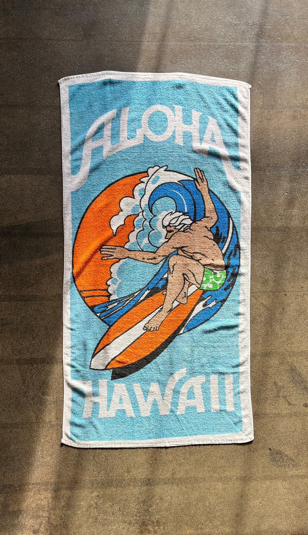 70s Aloha Hawai Surfer Beach Towel - Etsy