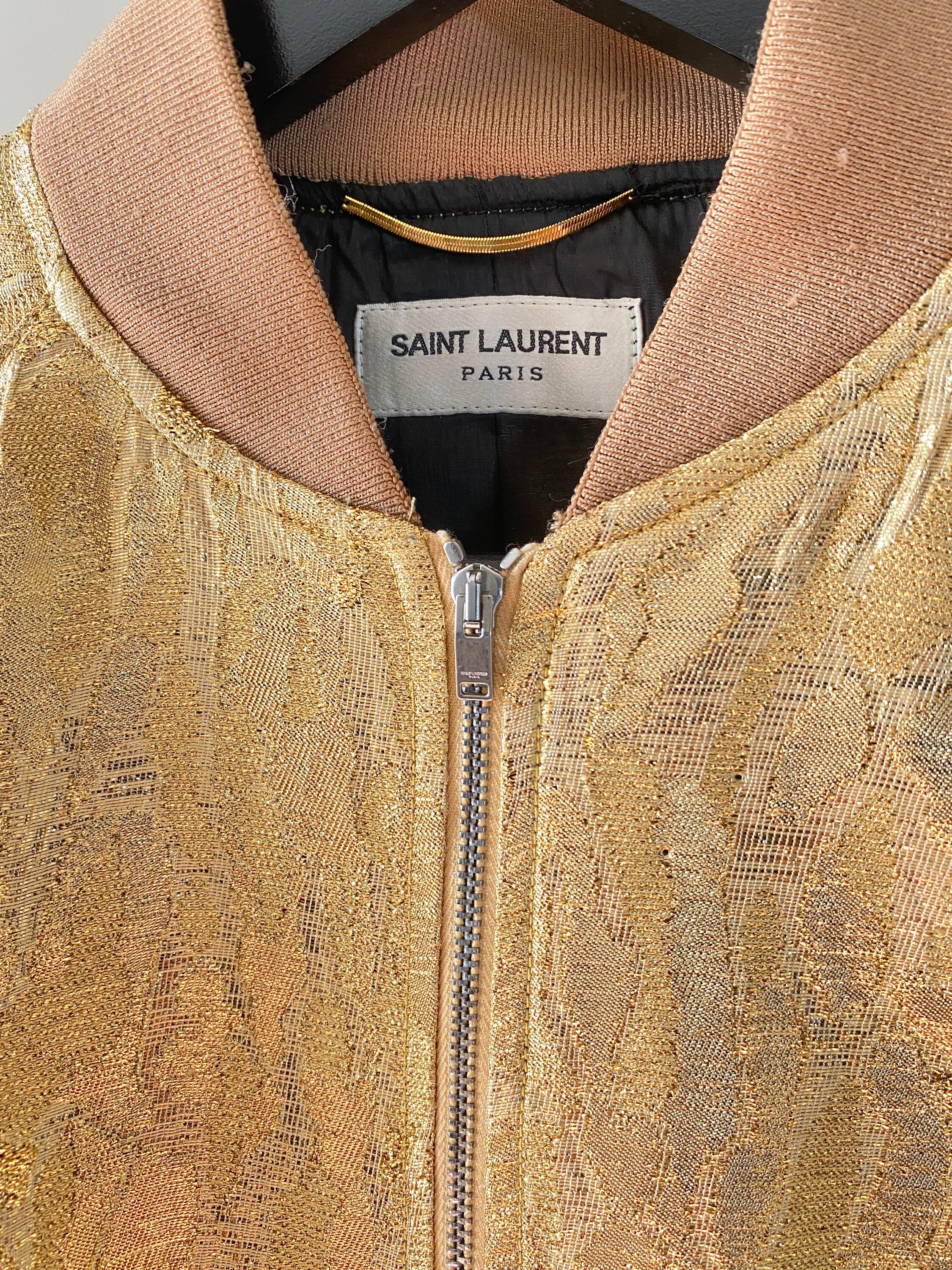 Yves Saint Laurent Gold Lamé Teddy Jacket / Unique Piece - Etsy Yves Saint Laurent Gold Lamé Teddy Jacket / Unique Piece - Etsy
