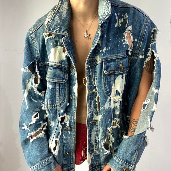 Grunge Denim Jacket - Etsy
