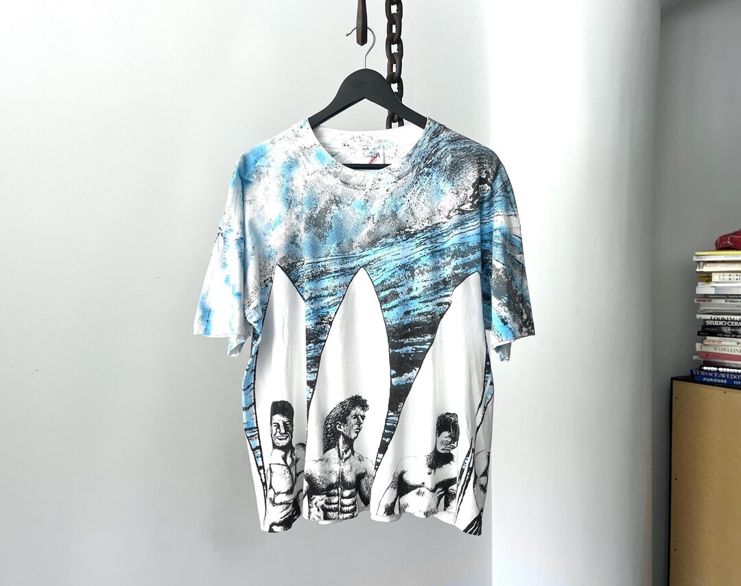 Vintage Rare Surf All Over Printed Surfers in the Waves Graphic Tee ...