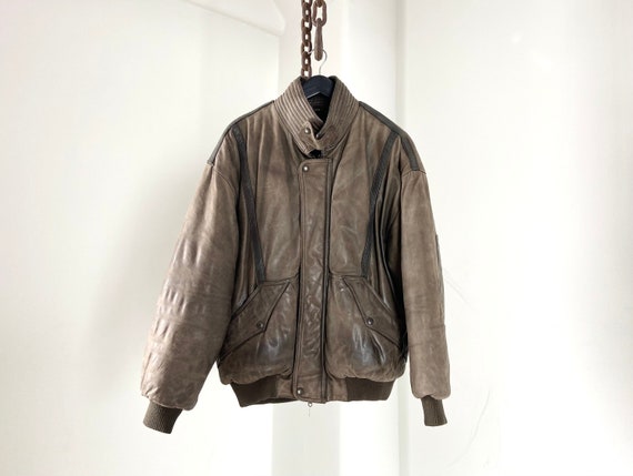 80s MARITHÉ FRANÇOIS GIRBAUD MILLESIMES BROWN MA-1 LEATHER 80s MARITHÉ FRANÇOIS GIRBAUD MILLESIMES BROWN MA-1 LEATHER