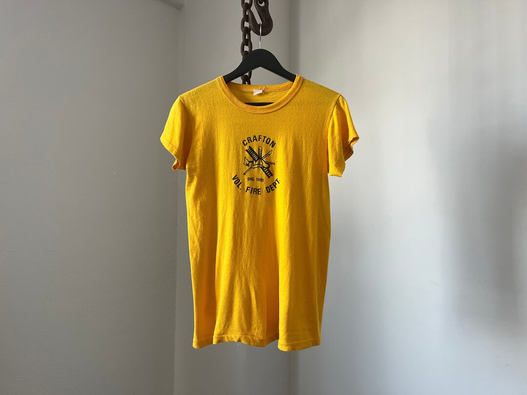 Crafton Fire Department Yellow T-shirt With Snoopy Graphic Print in the ...