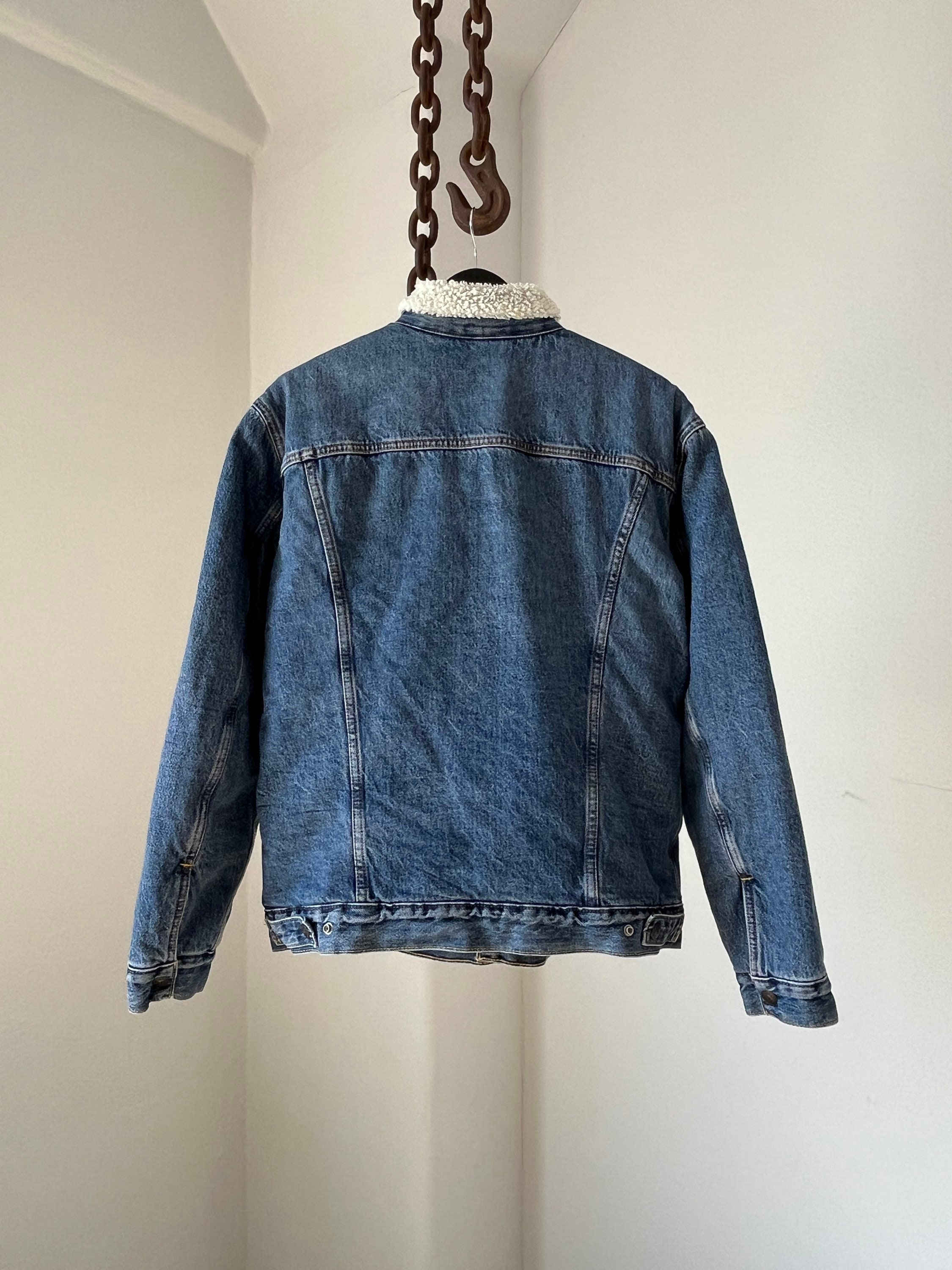 Blue Denim Levis Soft and Warm Furry Jacket / Size Large - Etsy