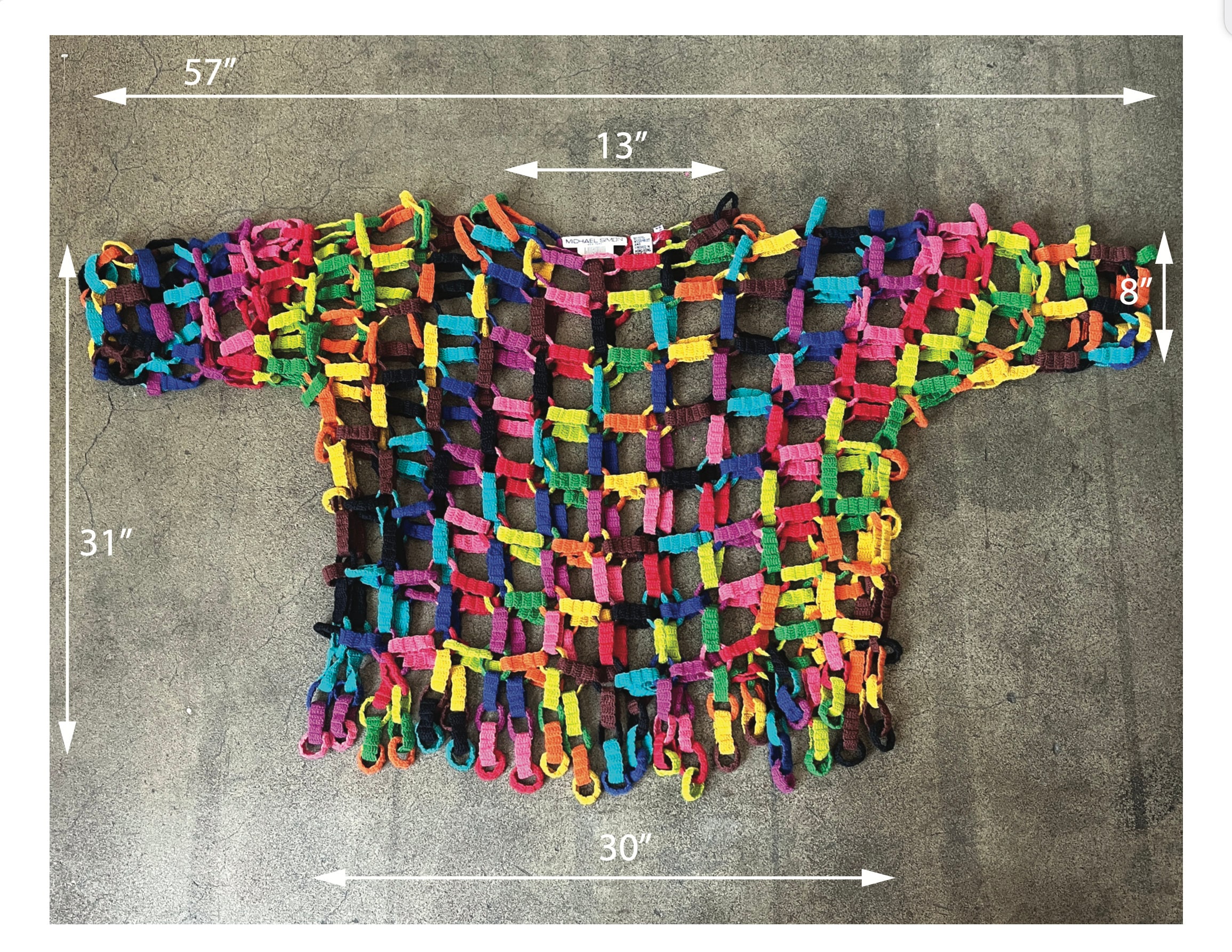 Vintage Michael Simon Rainbow Knit Top: 80s Oversized Design - Etsy