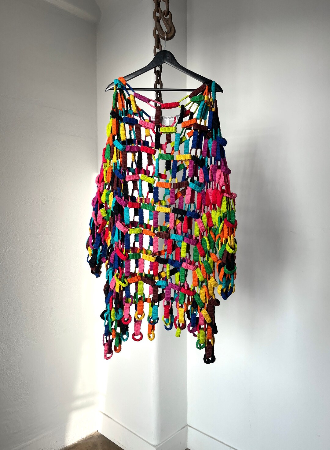 Vintage Michael Simon Rainbow Knit Top: 80s Oversized Design - Etsy