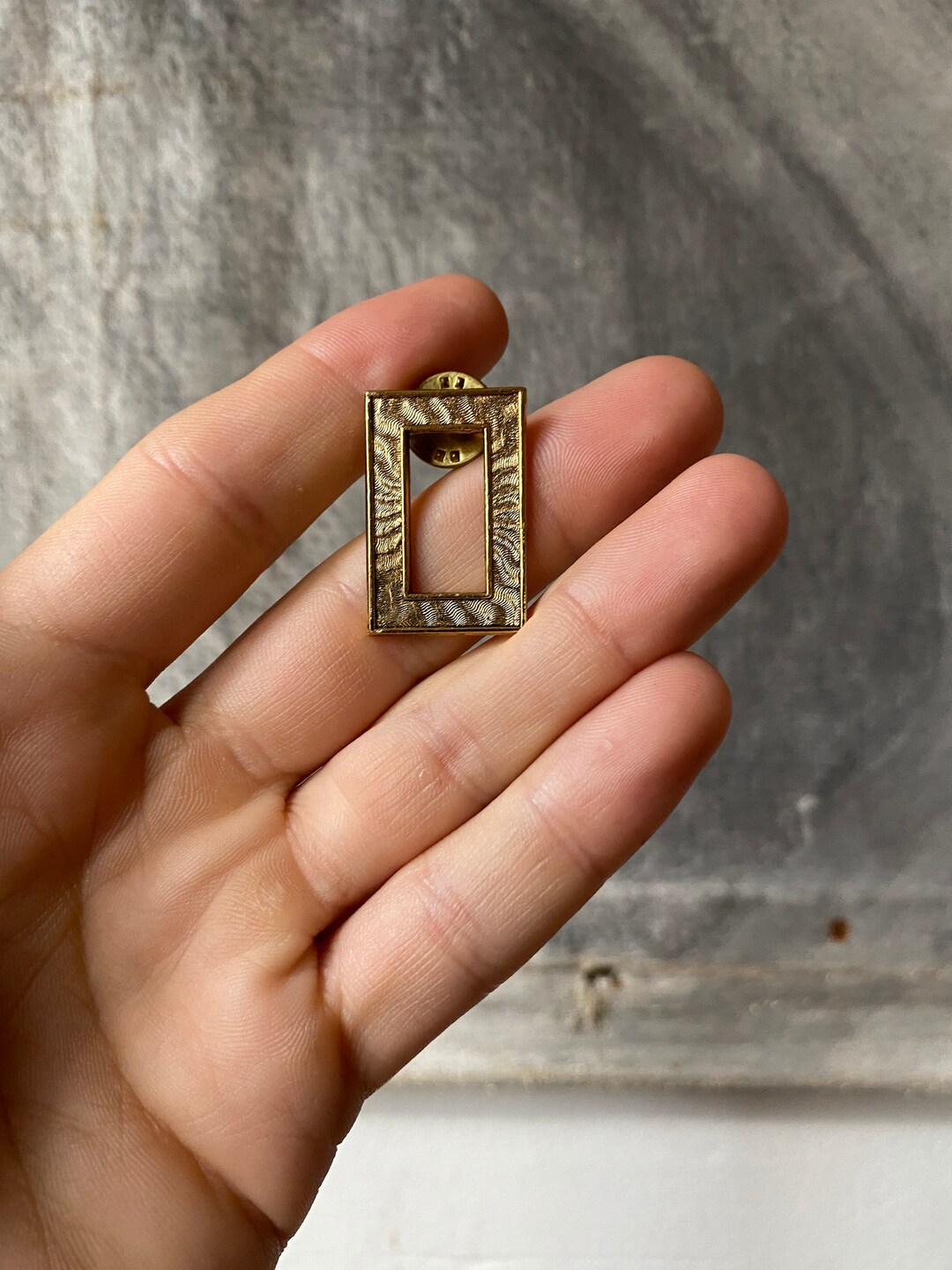 Rectangle Ballou Pin With Wave Detailing - Etsy