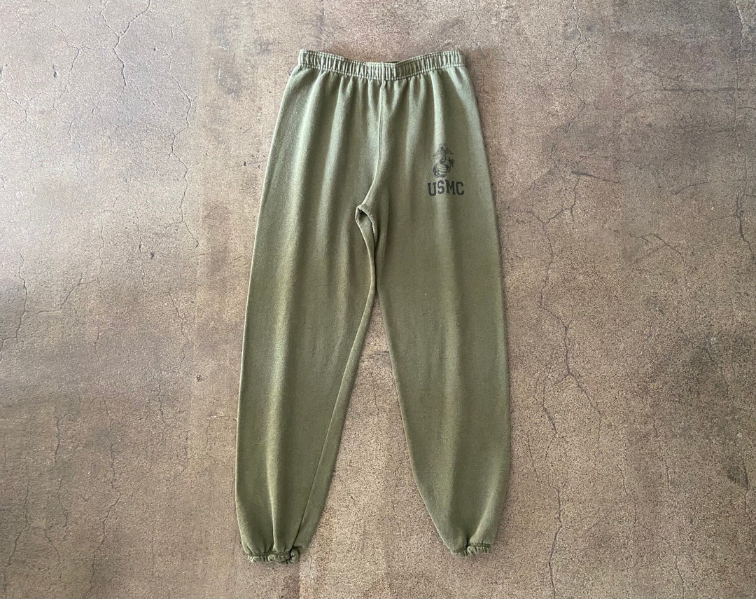 Vintage USMC Marine Corps Green Cotton Blend Sweatpants With - Etsy