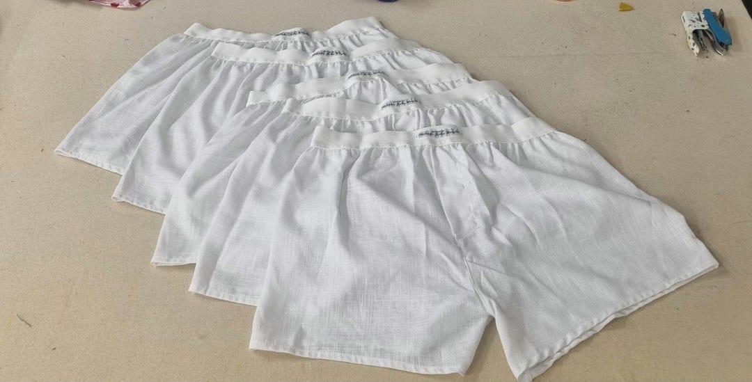 MEN Organic Linen Boxer Shorts Five Pair Bundle Underwear Handmade in ...