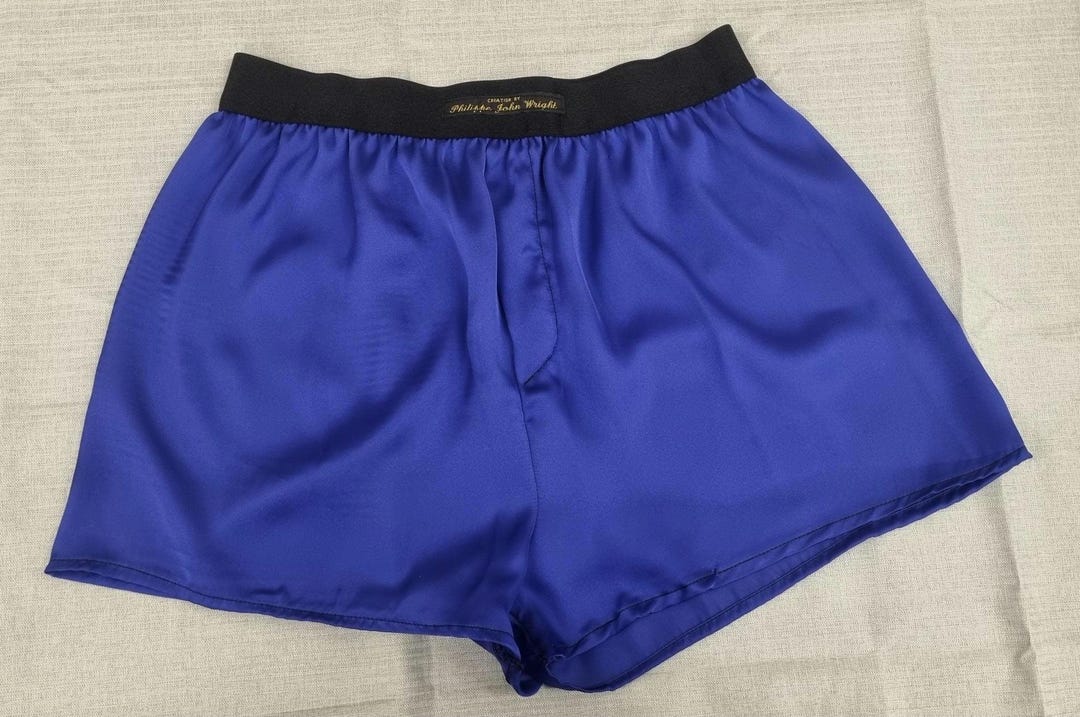 Silk Boxer Shorts Royal Blue Light See Through Underwear for Men ...