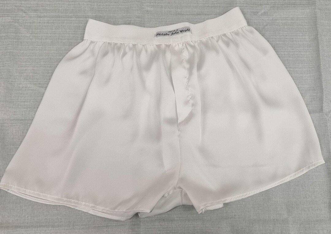 Silk Sheer Boxer Shorts Ivory White Light See Through for Men Handmade ...