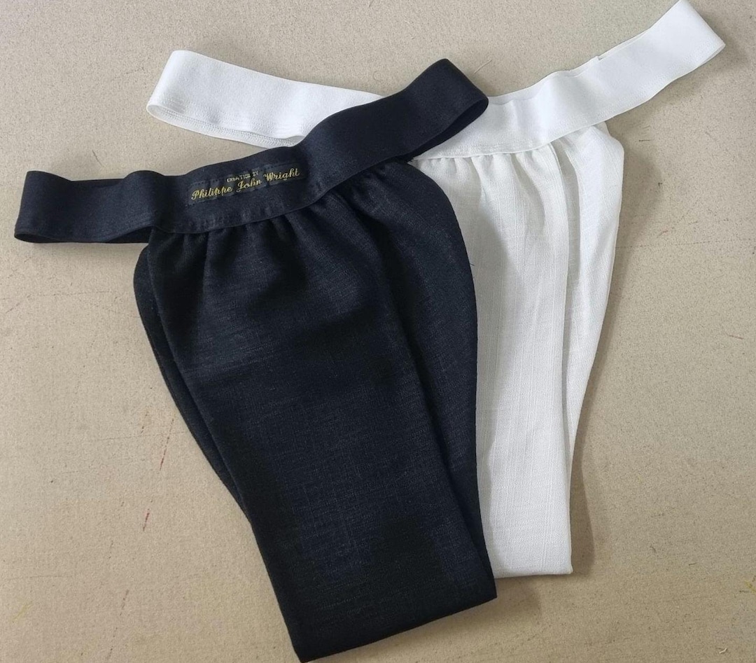 Men Thong BLACK and WHITE Organic Linen Briefs Tanga Like Underwear ...