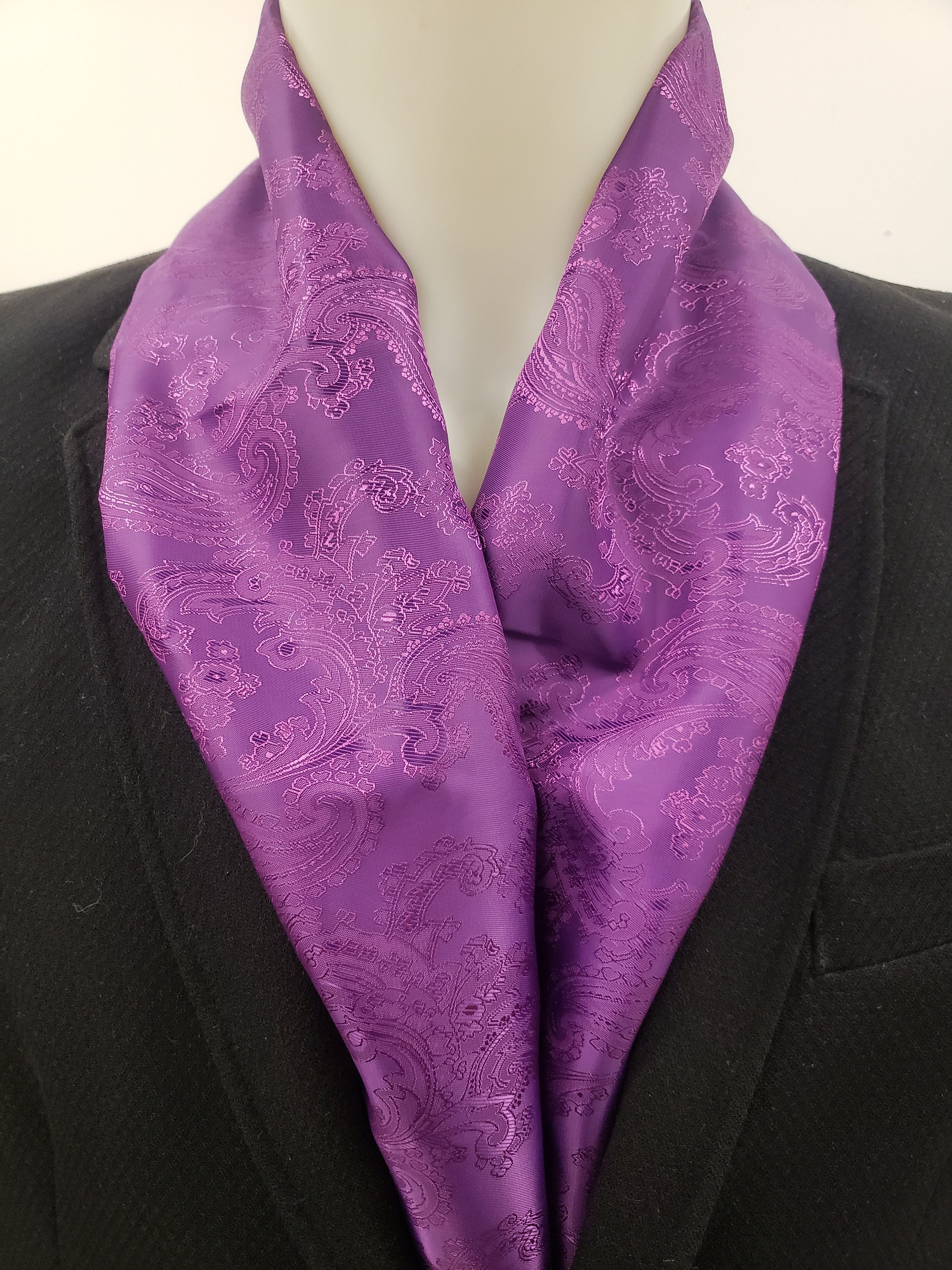 Double-sided Pure Silk Scarf With a Paisley Pattern "20x140 Cm",hand ...