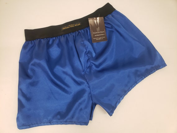 Royal Blue Satin Boxer Shorts for Men Made in France - Etsy