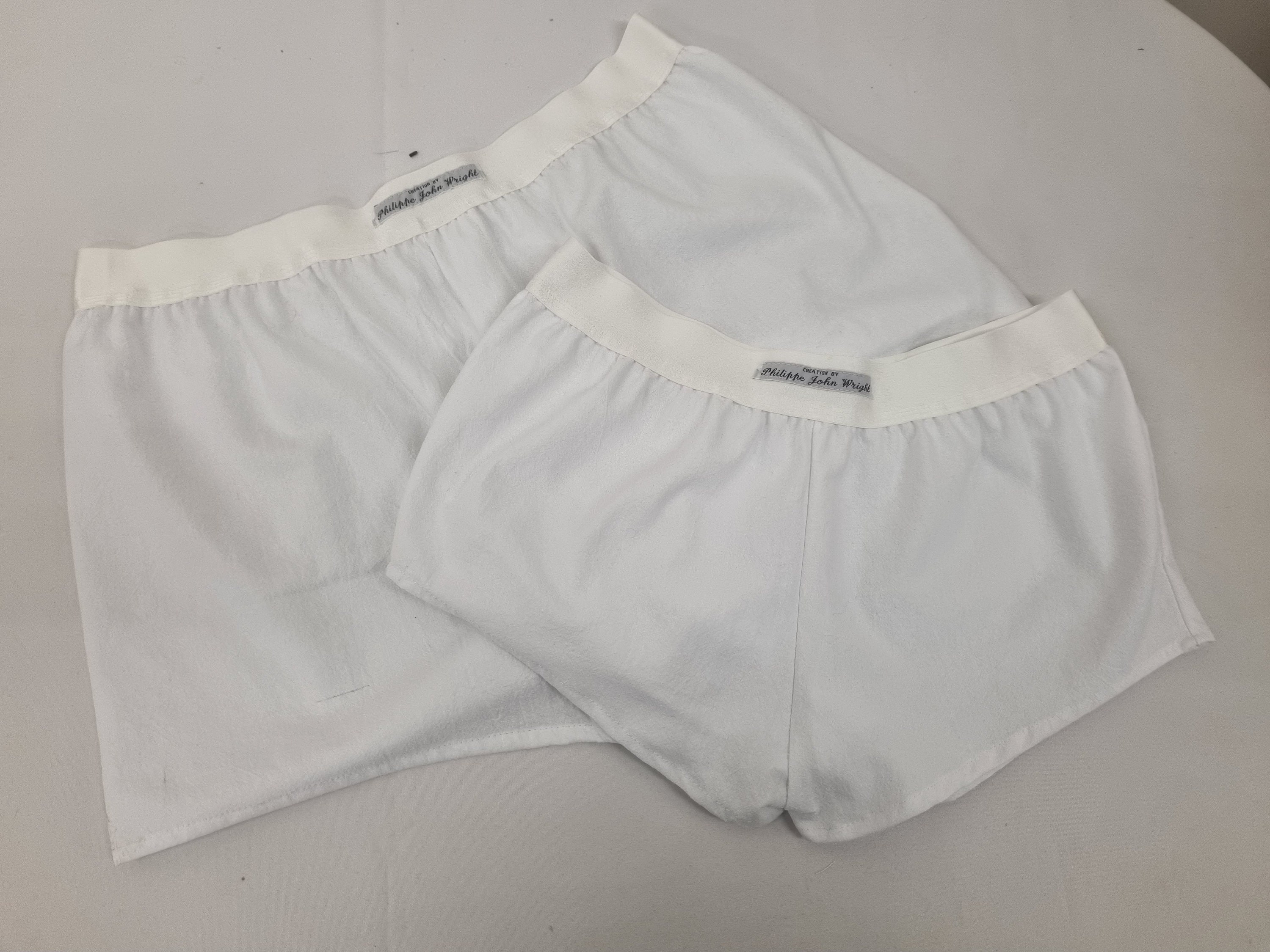 His and Her Organic Washed Cotton WHITE Boxer Short and Boy Shorts ...