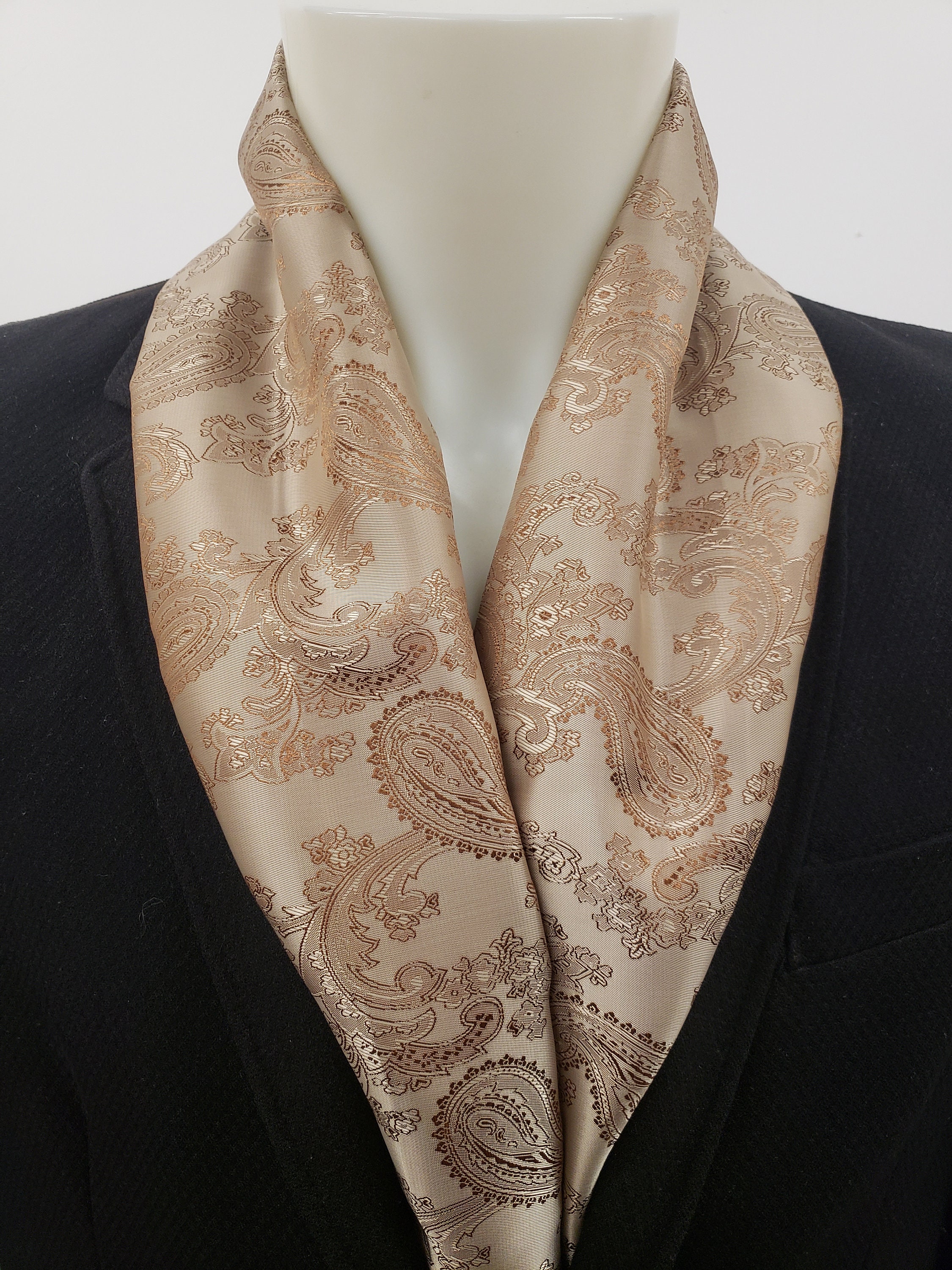 Double-sided Pure Silk Scarf With a Paisley Pattern "20x140 Cm",hand ...
