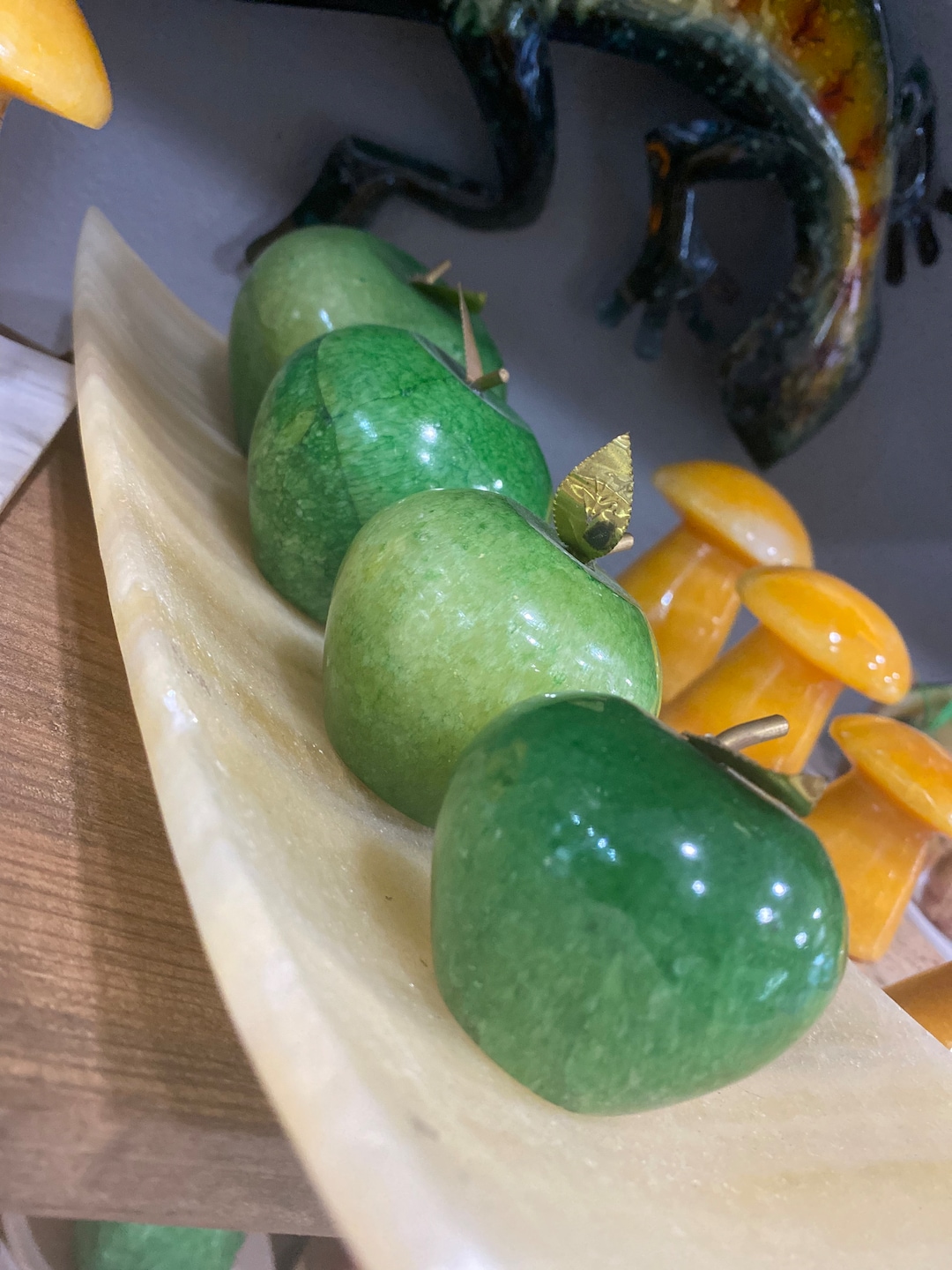 Green Onyx Apple Set 4 Piece - Etsy