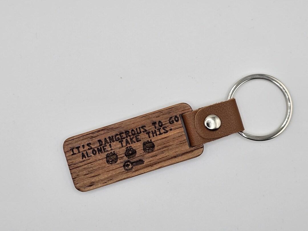 It's Dangerous to Go Alone Wooden Keychain – Personalized Pixel ...