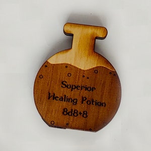 8 Dnd Potion Tokens, Wooden Potion Tokens, Dnd Healing Potion, Wooden ...