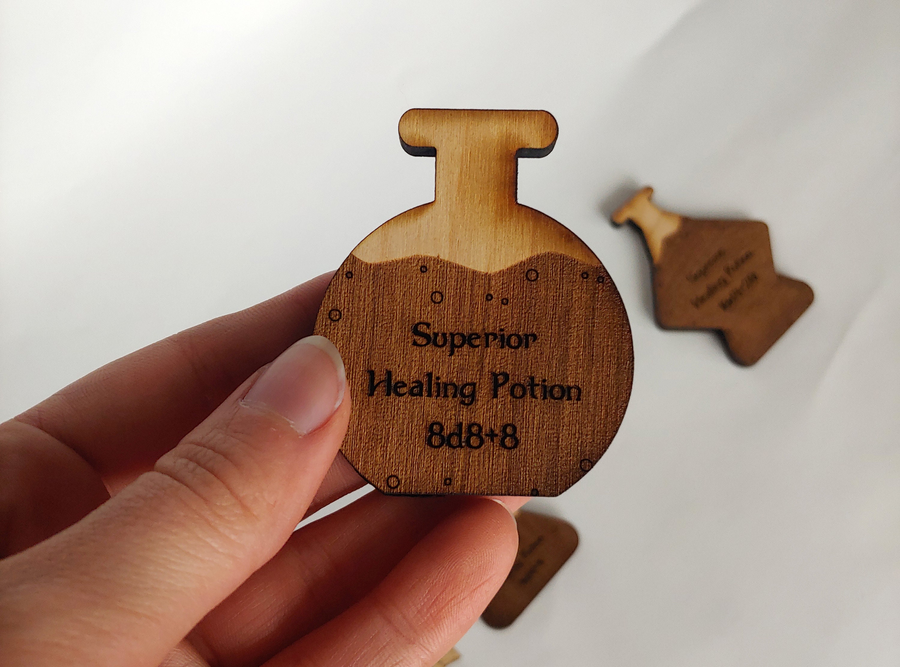 8 Dnd Potion Tokens, Wooden Potion Tokens, Dnd Healing Potion, Wooden ...