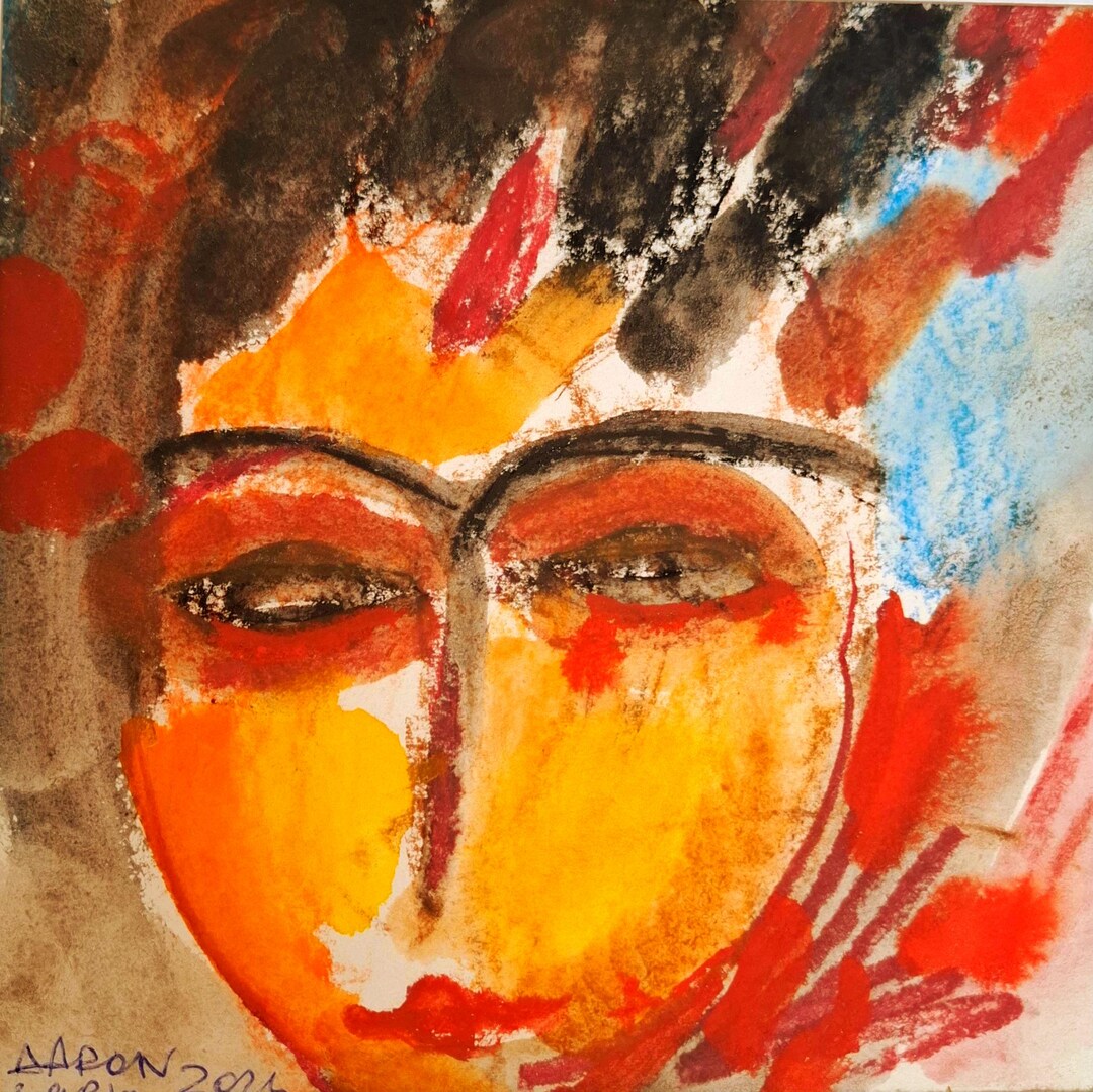 Abstract Face Acrylic Painting | Original Art by Aaron Labin | Modern ...