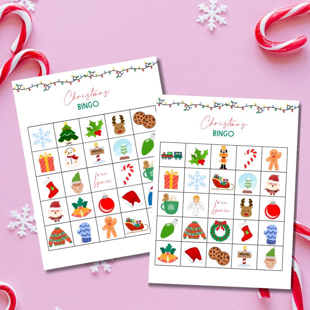 Christmas Bingo Cards: Holiday Kids Game (printable PDF) - Etsy