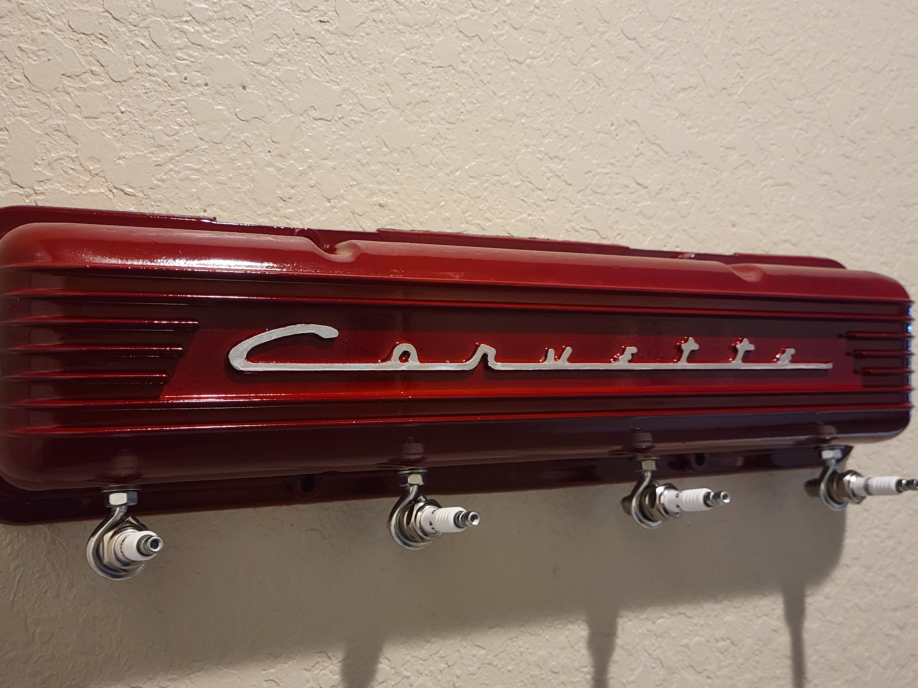 Reused Special Vintage Corvette Script Valve Cover Rack Man Cave - Etsy