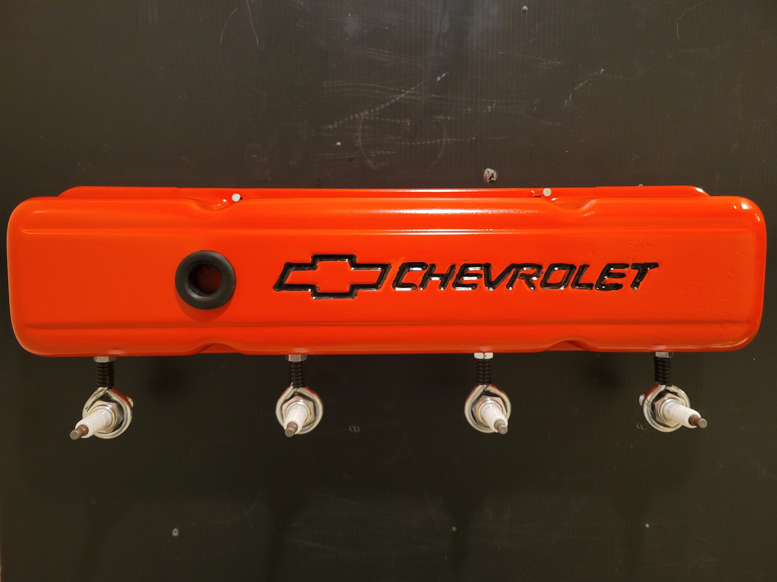 Vintage Chevrolet Script Valve Cover Rack | Repurposed Auto Part Man ...