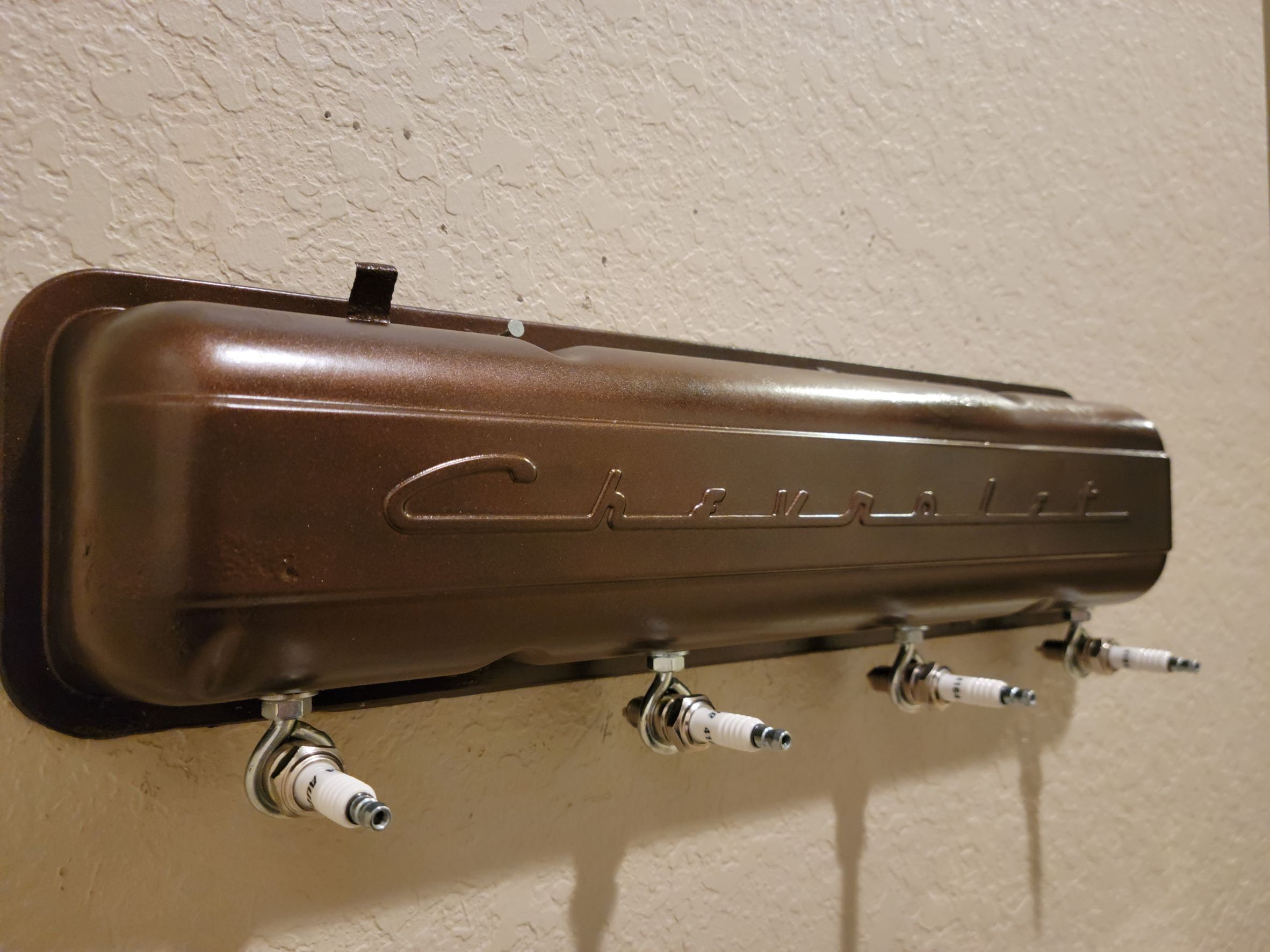 Reused Old School Rustic Chevy Script Valve Cover Man Cave Rack - Etsy