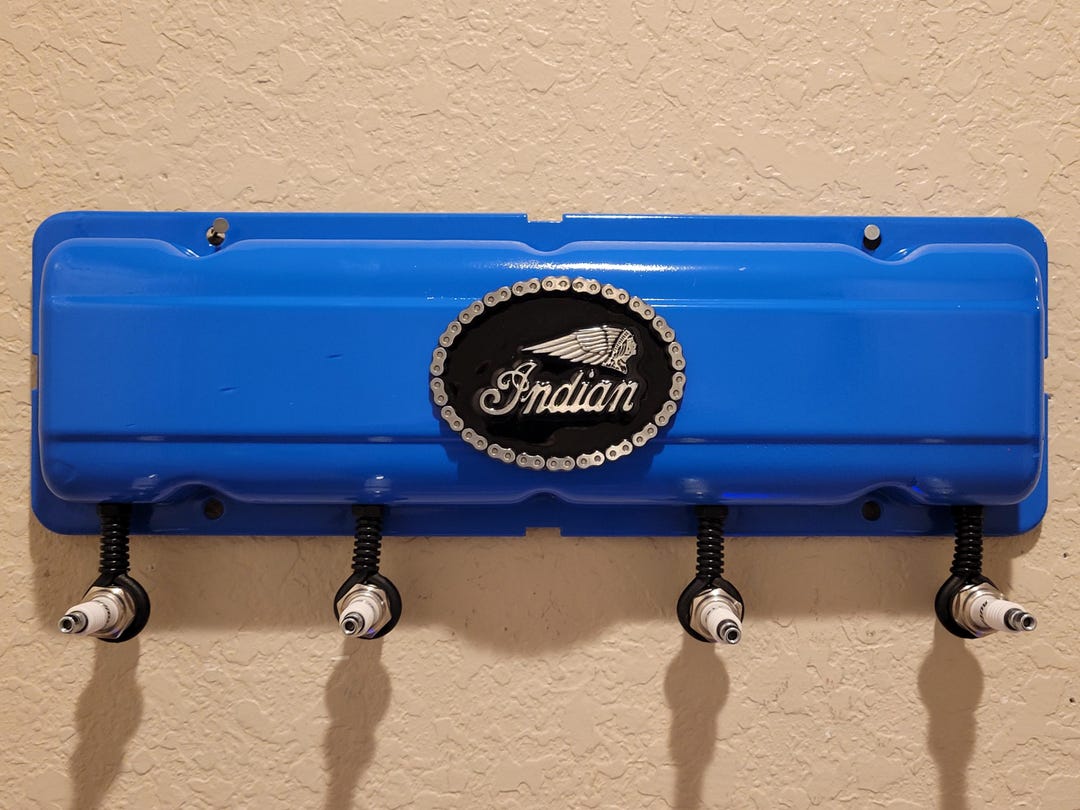 Repurposed Indian Valve Cover Spark Plug Rack Man Cave - Etsy