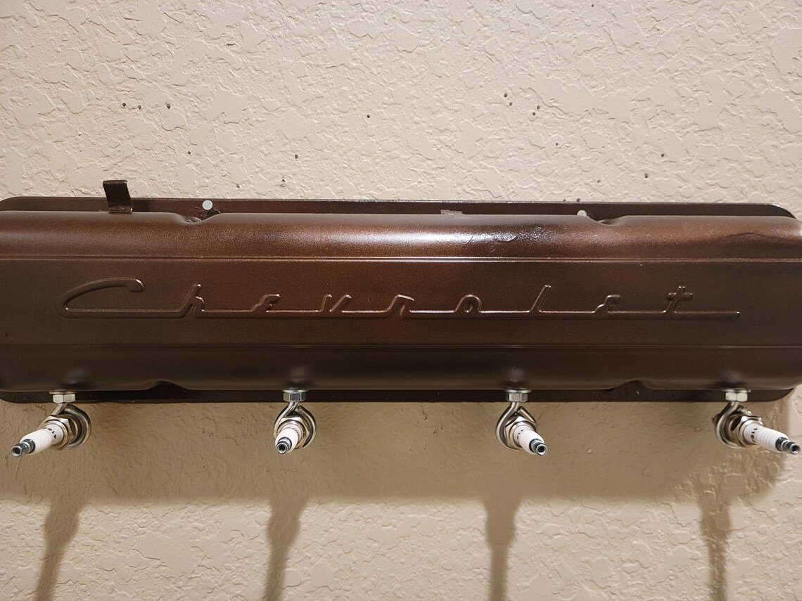 Reused Old School Rustic Chevy Script Valve Cover Man Cave Rack - Etsy
