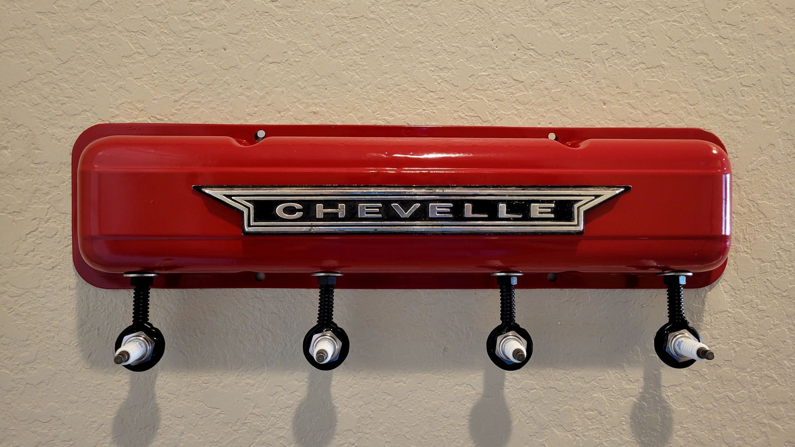 Retro Repurposed Chevrolet Chevelle Valve Cover Spark Plug Rack Man ...