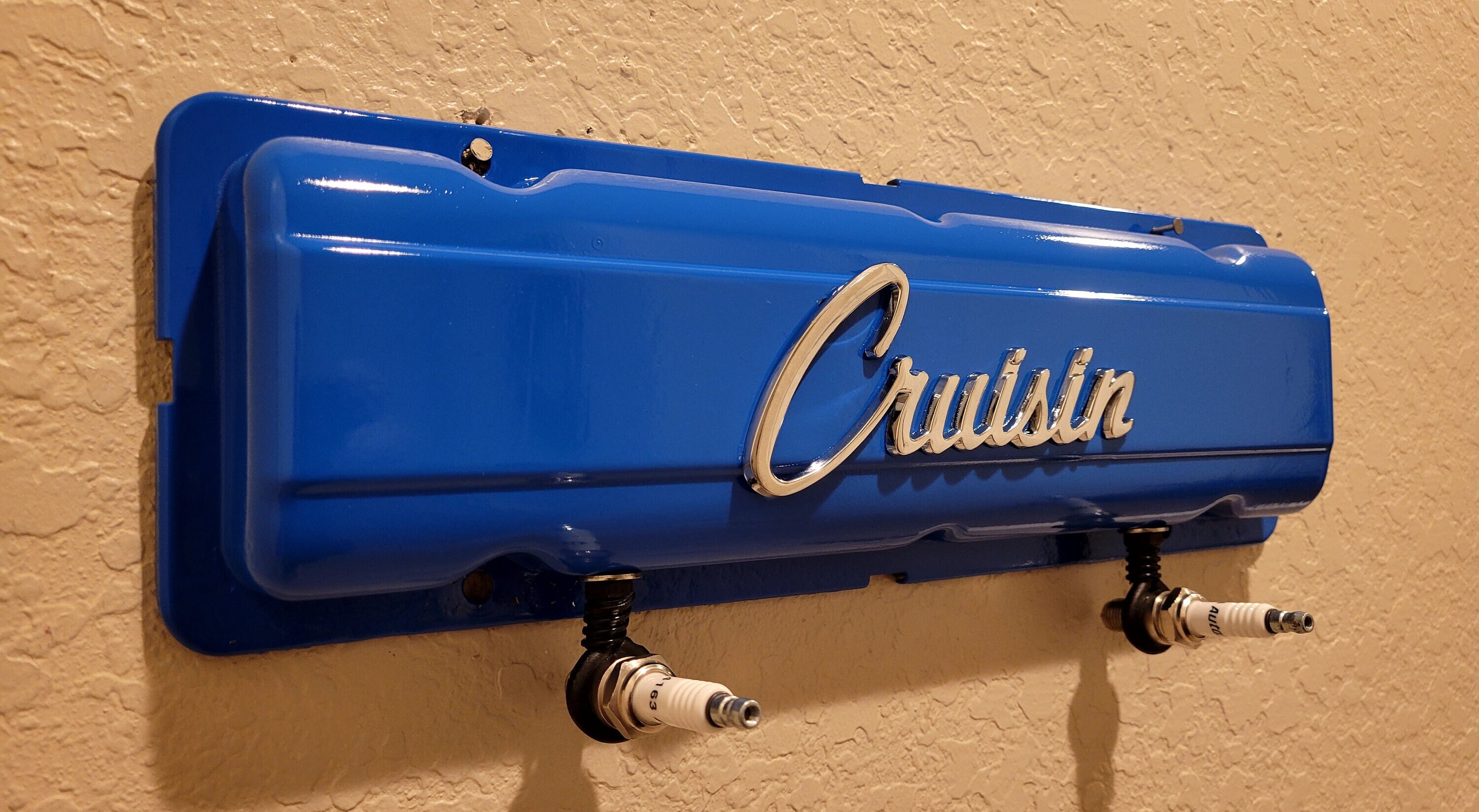 Cruisin Blue Valve Cover Rack Man Cave - Etsy